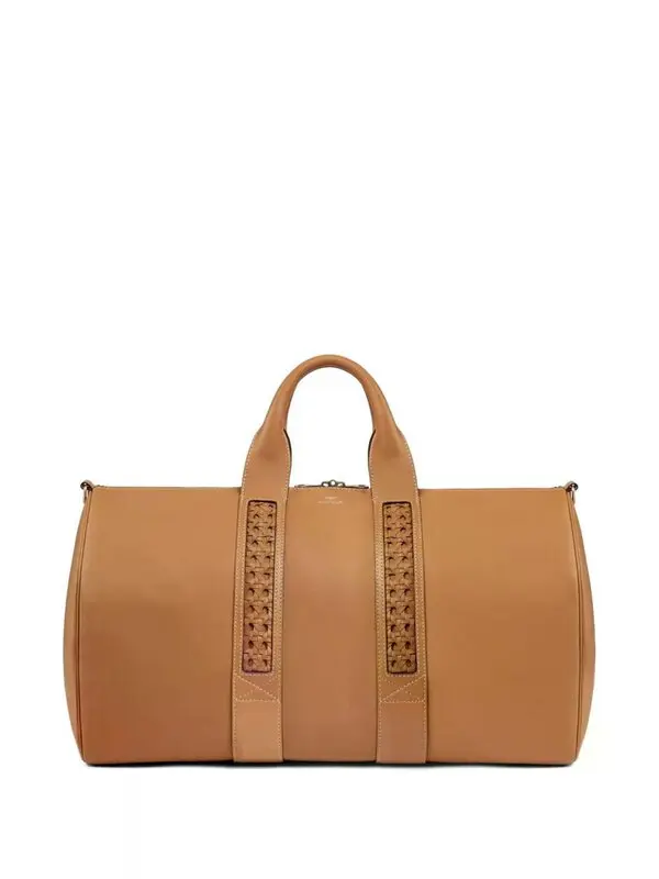 AVITEUR Woven-detail Leather Duffle Bag