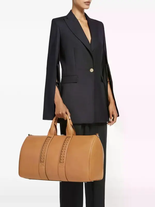 AVITEUR Woven-detail Leather Duffle Bag