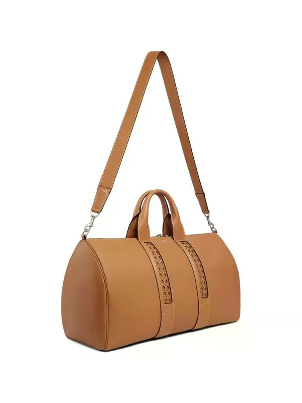 AVITEUR Woven-detail Leather Duffle Bag