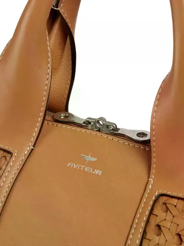 AVITEUR Woven-detail Leather Duffle Bag