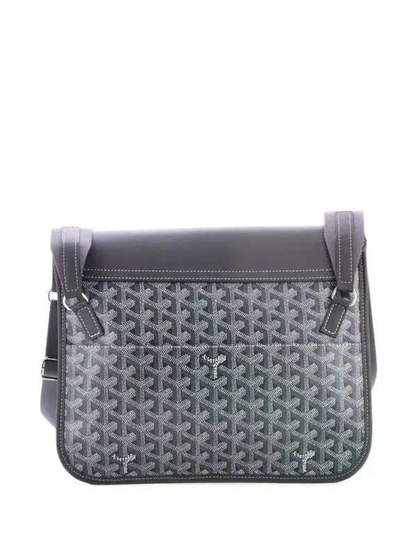 Goyard Coursier Messenger Bag Coated Canvas And Leather Crossbody Bag - Grey