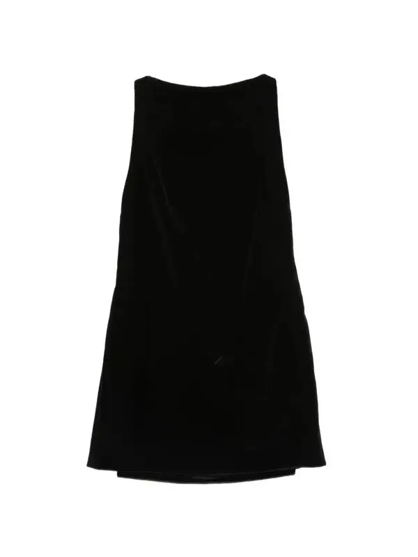 Brandon Maxwell Sable Mantle-back Mini Dress