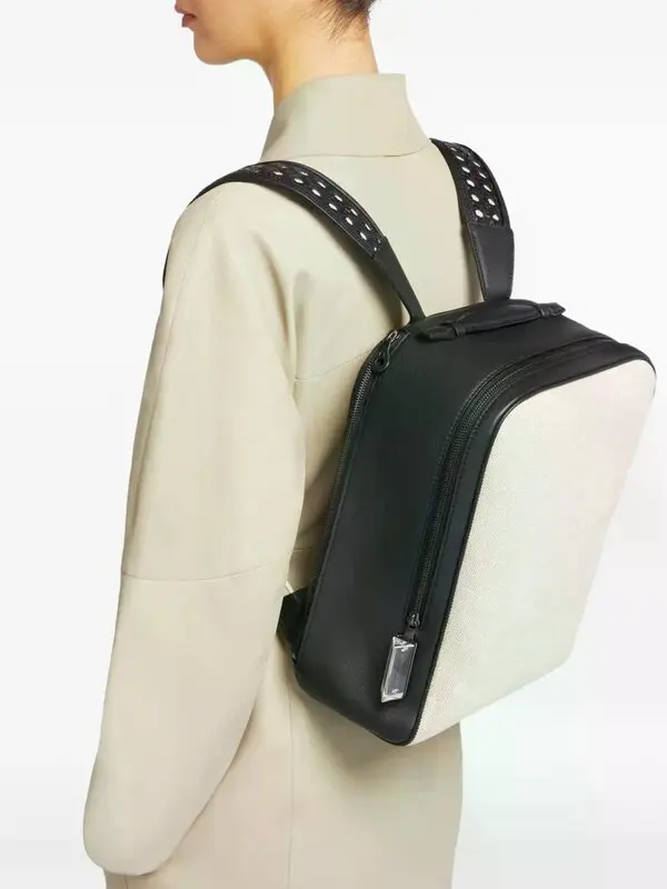 AVITEUR Cristallo Leather-trim Backpack