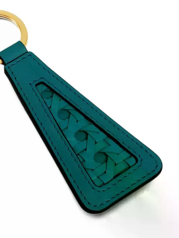 AVITEUR Cannage Leather Keyring - Green
