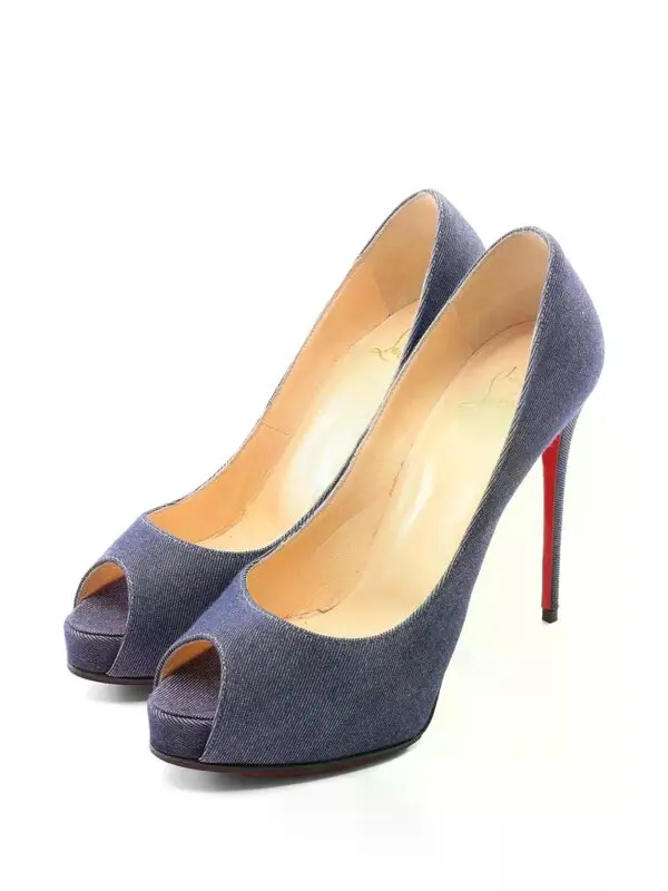 CHRISTIAN LOUBOUTIN 2010s Open-toe Pumps - Blue