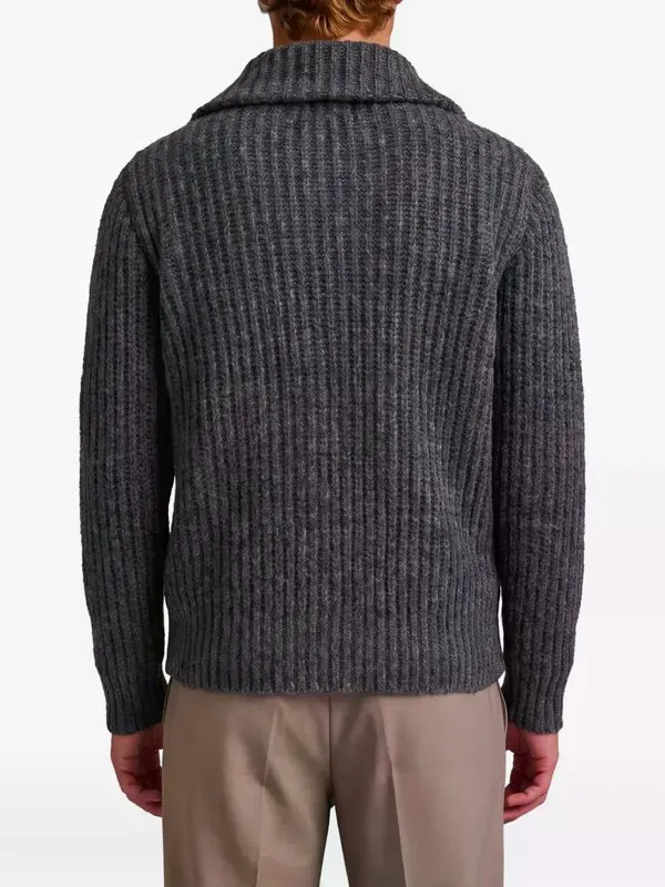 ROBERTO COLLINA Ribbed-knit Zip-up Sweater