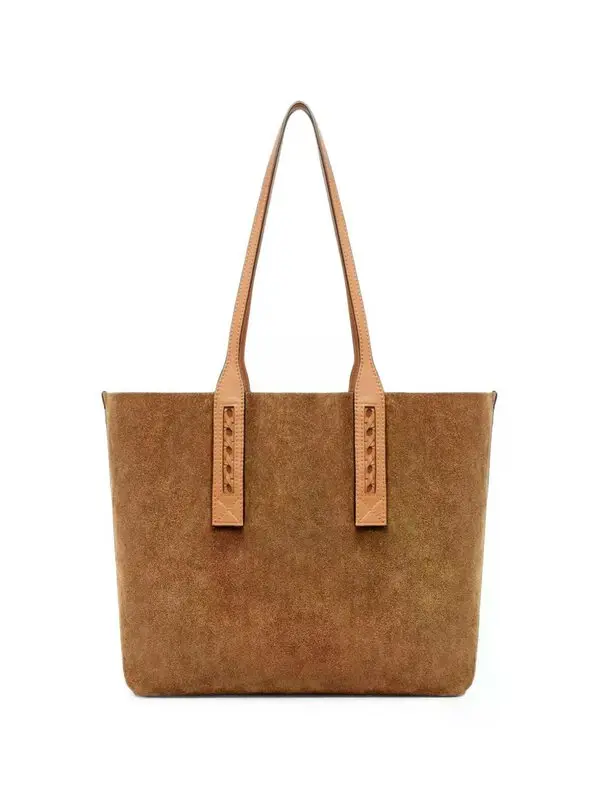 AVITEUR Easy Woven-handle Suede Tote Bag