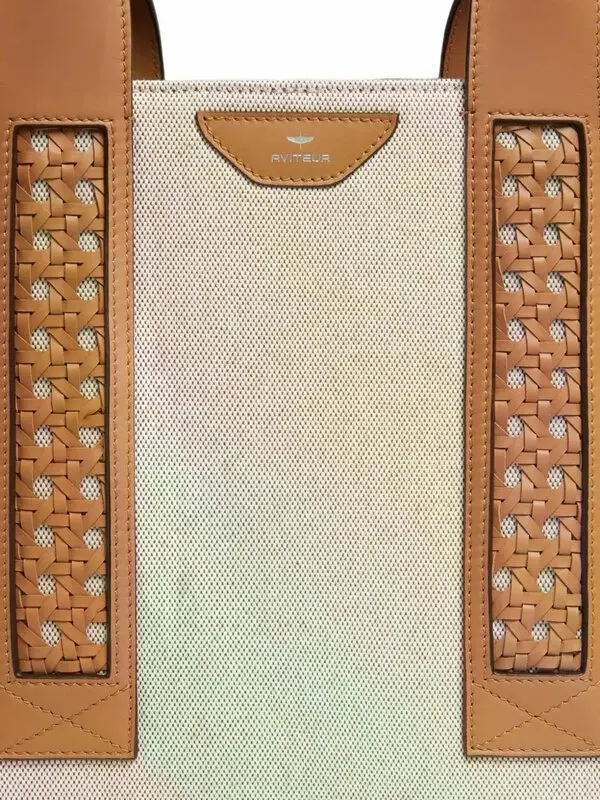 AVITEUR Cannage-weave Canvas Tote Bag