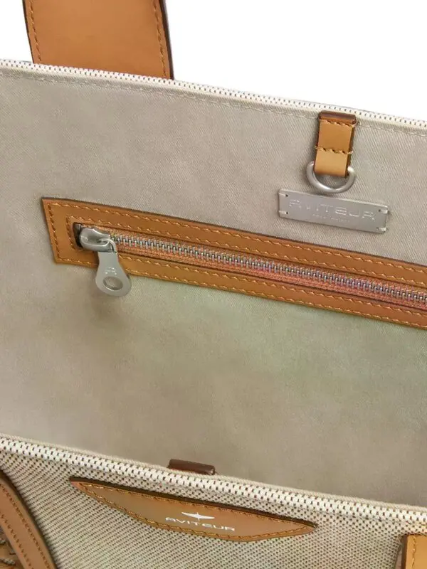 AVITEUR Cannage-weave Canvas Tote Bag