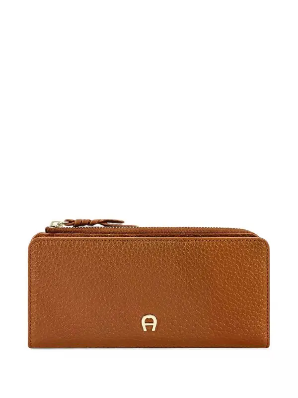 AIGNER Carré Logo-plaque Pebbled Wallet