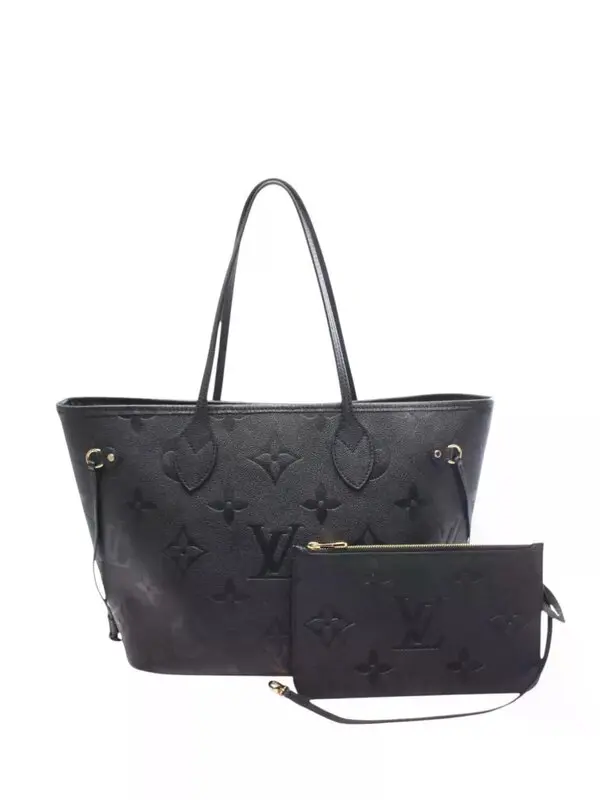 LOUIS VUITTON 2021-2026 Monogram Giant Empreinte Neverfull Mm Tote Bag - Black