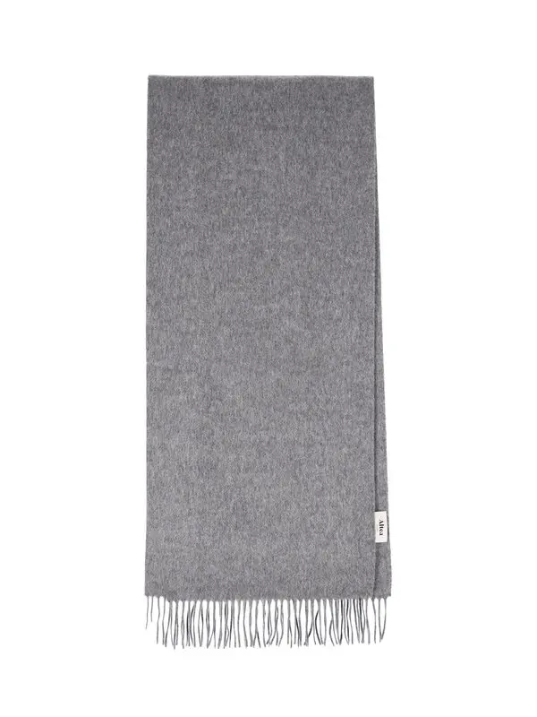 Altea Fringed Wool Scarf - Grey