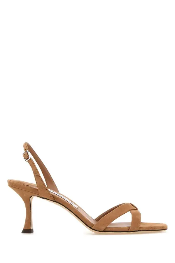 JIMMY CHOO Biscuit Suede Elsy 70 7 Cm Heeled Sandals - Camel