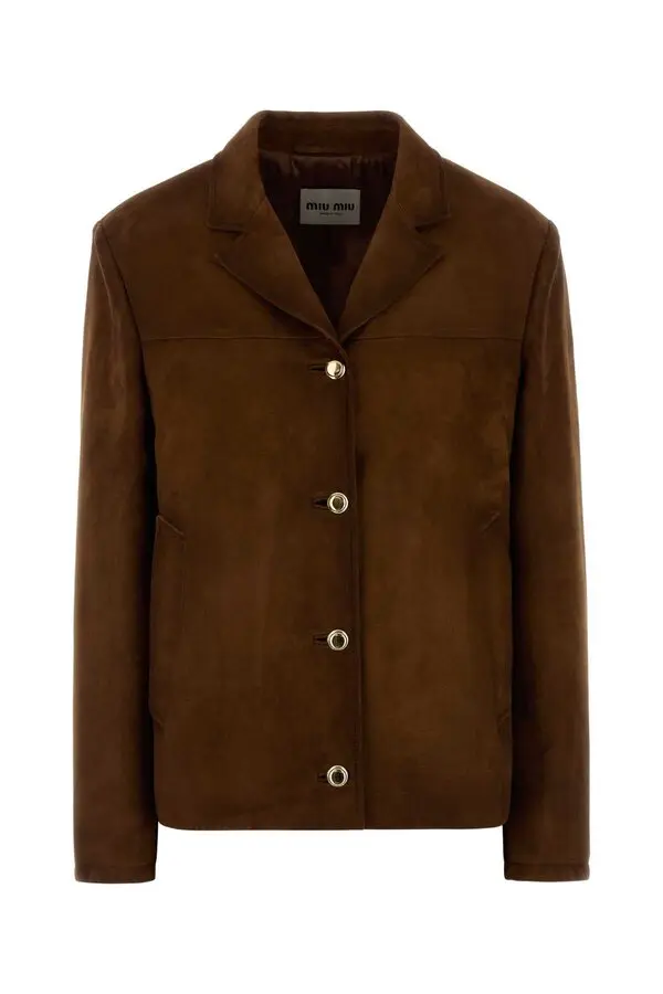 Miu Miu Mini Suede Jacket With Lambskin Lining