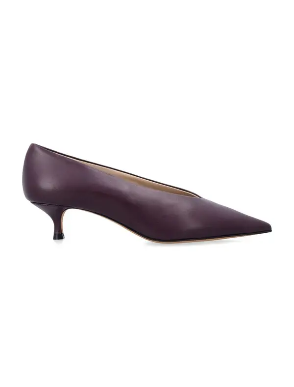 Le Monde Beryl Pointed-toe Kitten Heel Pumps - Plum