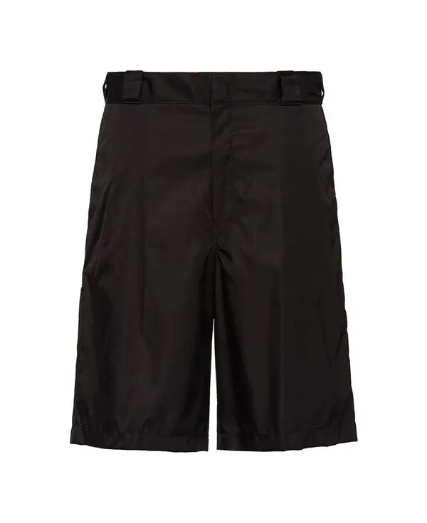 Prada Technical Wide-leg Shorts - Nero