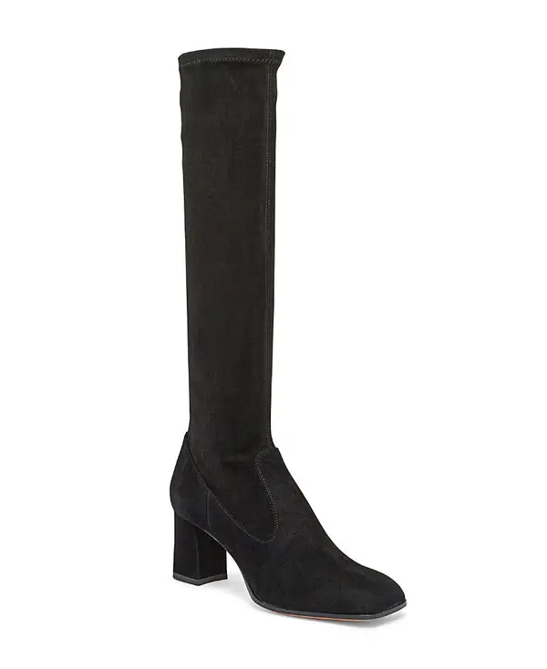 Santoni Knee-high Suede Boots - Black