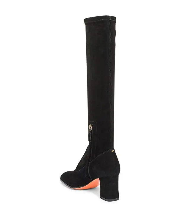 Santoni Knee-high Suede Boots - Black