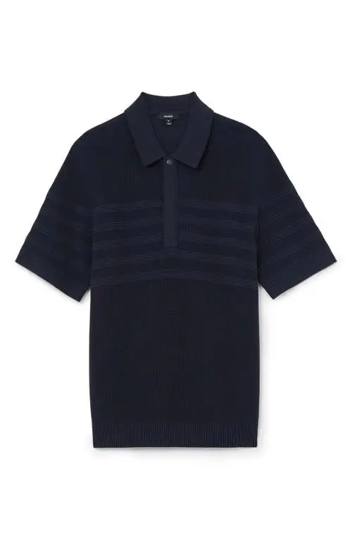 REISS Falklands Half Zip Textured Knit Polo Sweater