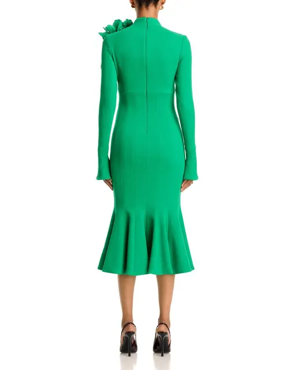 SERGIO HUDSON Tulip Wool Crepe Midi Dress