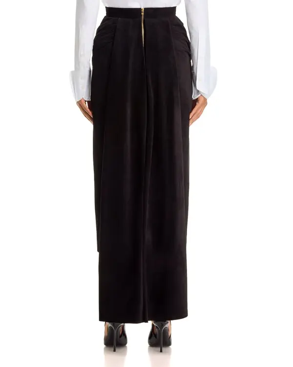 SERGIO HUDSON Suede Sash Midi Skirt