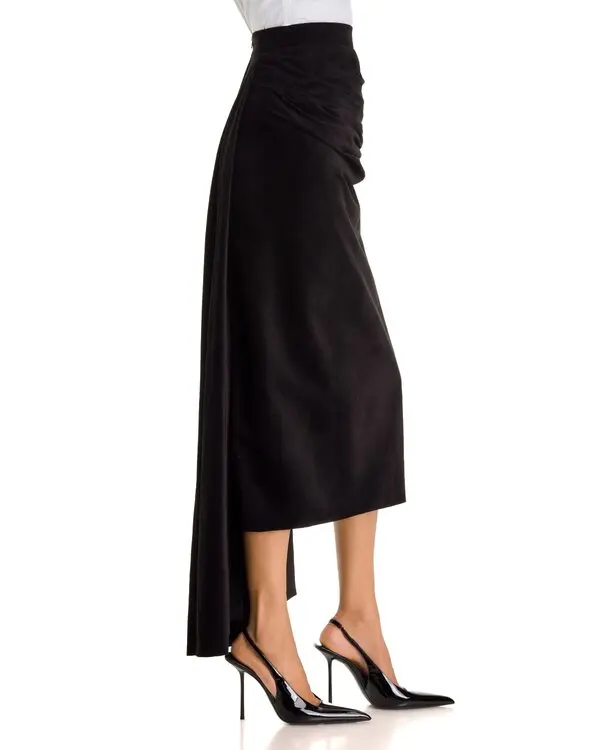 SERGIO HUDSON Suede Sash Midi Skirt