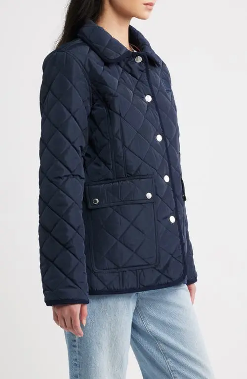 Tommy Hilfiger Diamond Quilted Snap Front Jacket - Navy
