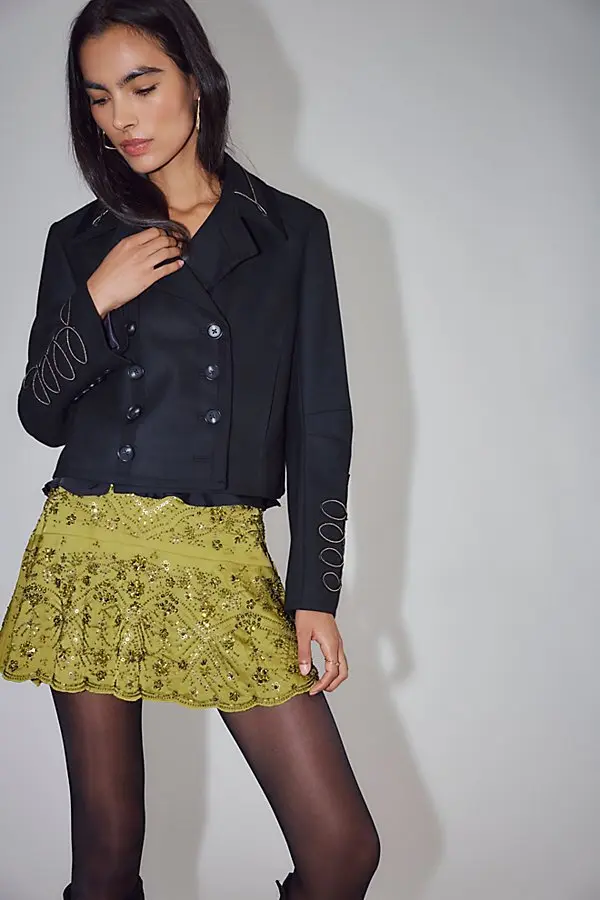 Free People Mercer Beaded Mini Skirt