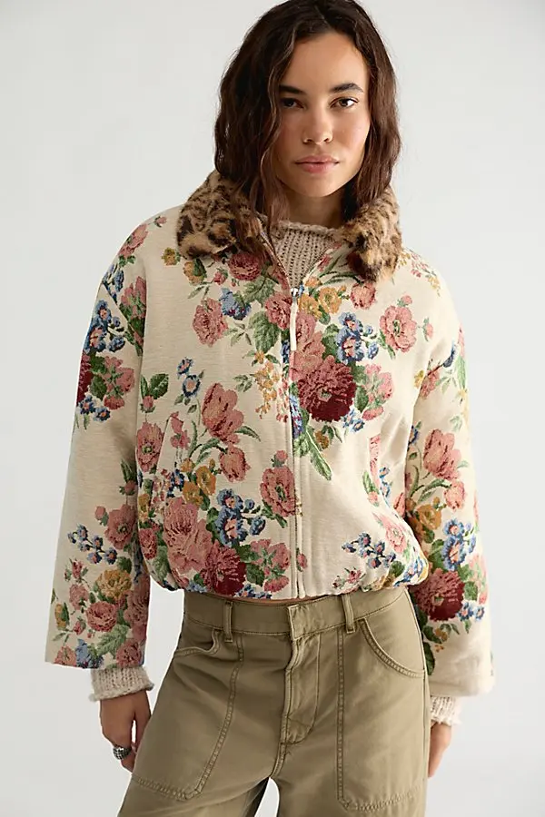 For Love & Lemons Betsy Floral Jacket - Ivory