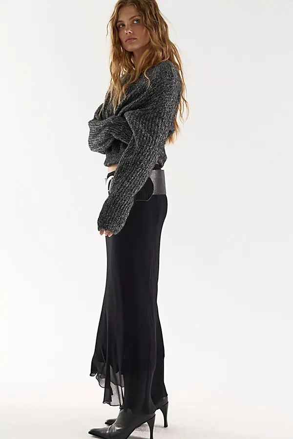 Free People Flora Pullover - Charcoal Grey