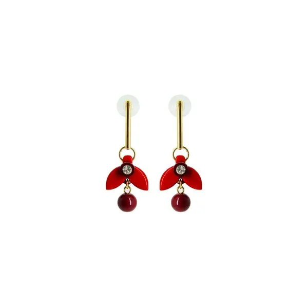 GISSA BICALHO Handmade Acrylic Earring Stand Petunia - Red