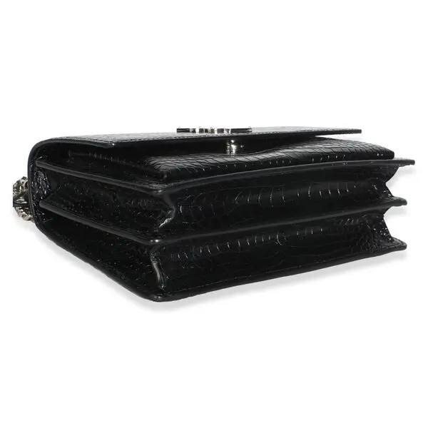 Saint Laurent Croc Embossed Calfskin Monogram Sunset Bag
