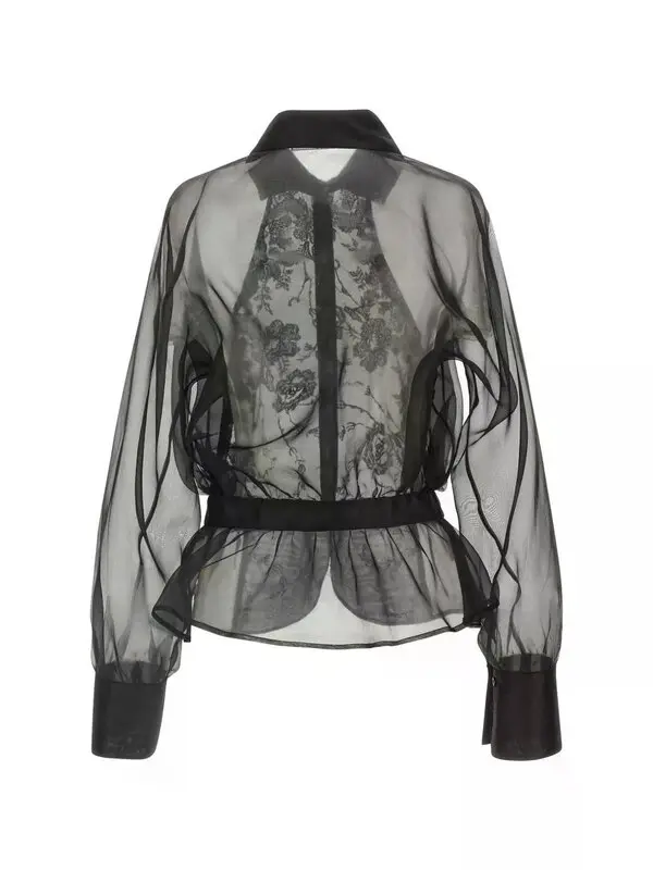 Ermanno Scervino Lace-panelled Peplum Shirt