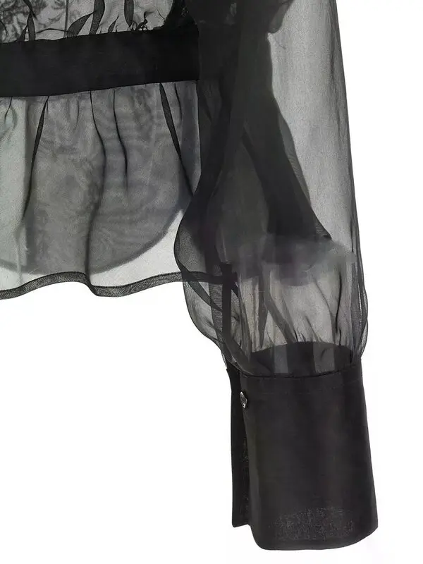 Ermanno Scervino Lace-panelled Peplum Shirt