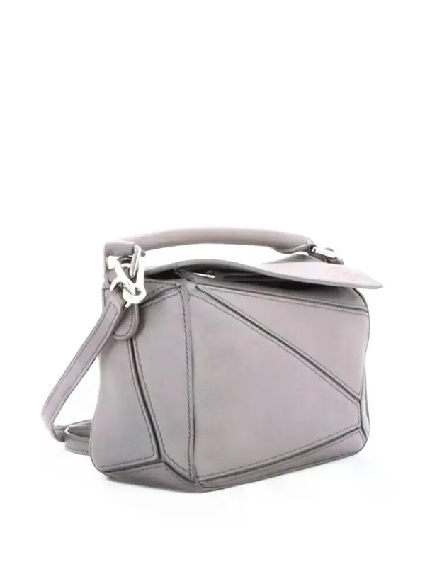 Loewe Puzzle Bag Leather Mini Crossbody Bag - Grey