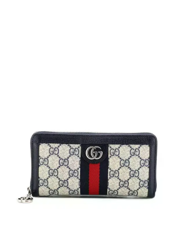 Gucci Ophidia Zip Around Wallet Gg Coated Canvas Small Wallets