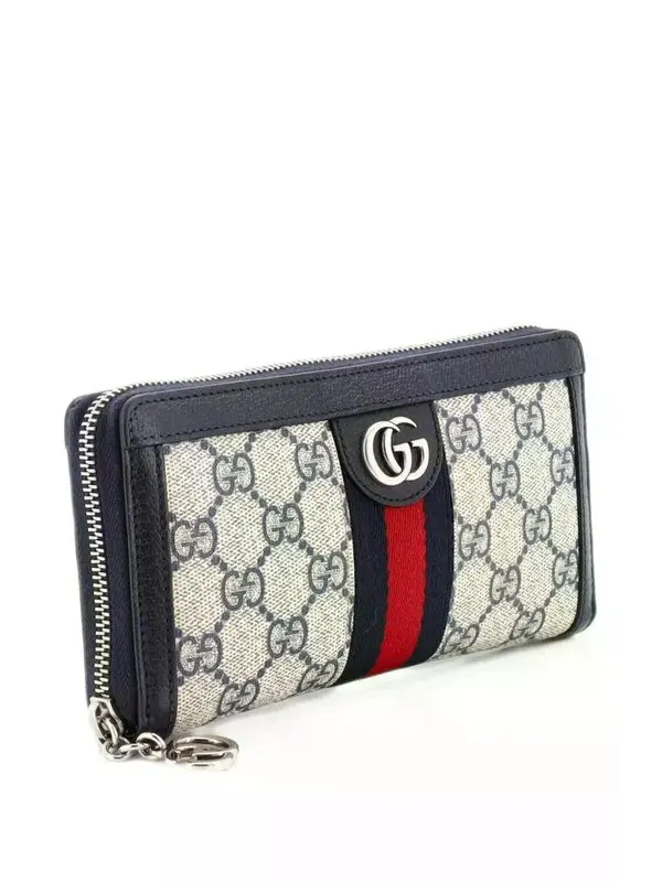Gucci Ophidia Zip Around Wallet Gg Coated Canvas Small Wallets