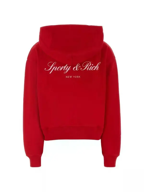 Sporty & Rich Logo-print Zip-up Hoodie