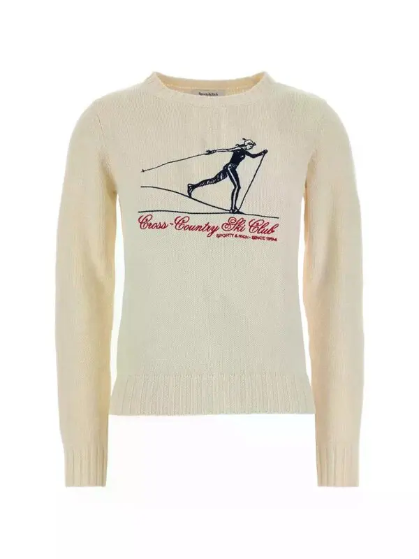 Sporty & Rich Graphic-intarsia Cotton Sweater