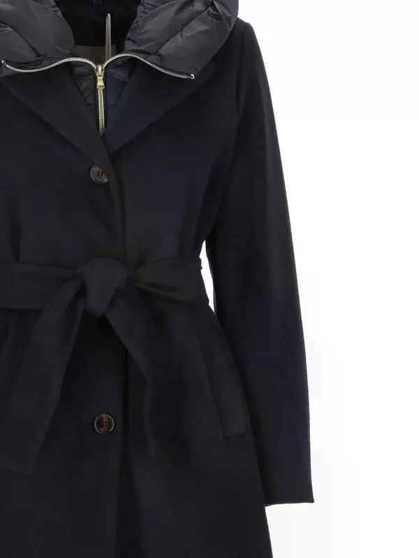 Marella Belted Hooded Coat - Blue