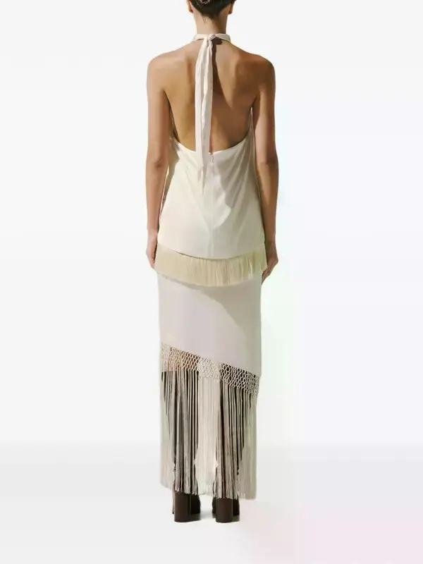 BAOBAB Austin Fringe-detail Halterneck Top - Neutrals