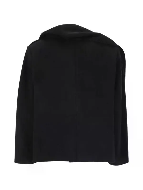 THE EROSE Double-breasted Draped-scarf Jacket