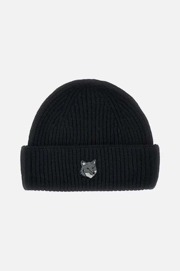 Maison Kitsuné Berretto Fox Head Large - Nero