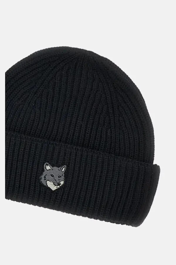 Maison Kitsuné Berretto Fox Head Large - Nero
