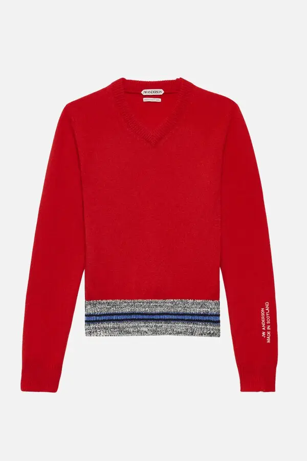 JW Anderson Maglione Con Righe A Contrasto - Rosso