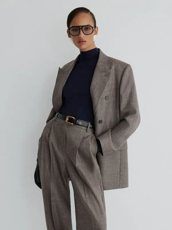 ATELIER Wool Wide-leg Double-pleat Trousers