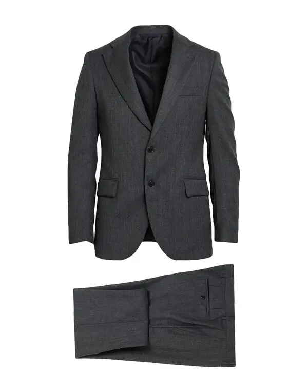 TOMBOLINI Suit Size Virgin Wool, Viscose - Grey