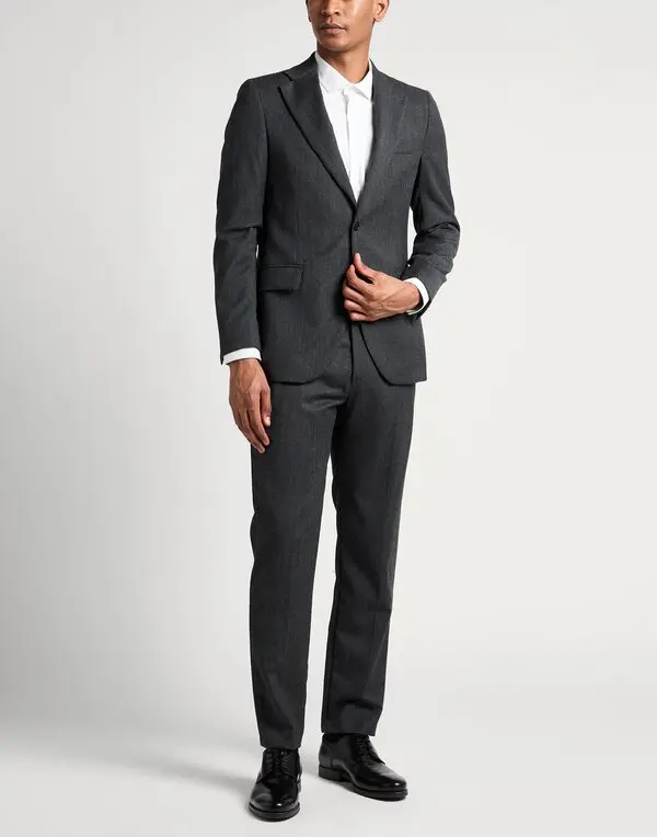 TOMBOLINI Suit Size Virgin Wool, Viscose - Grey