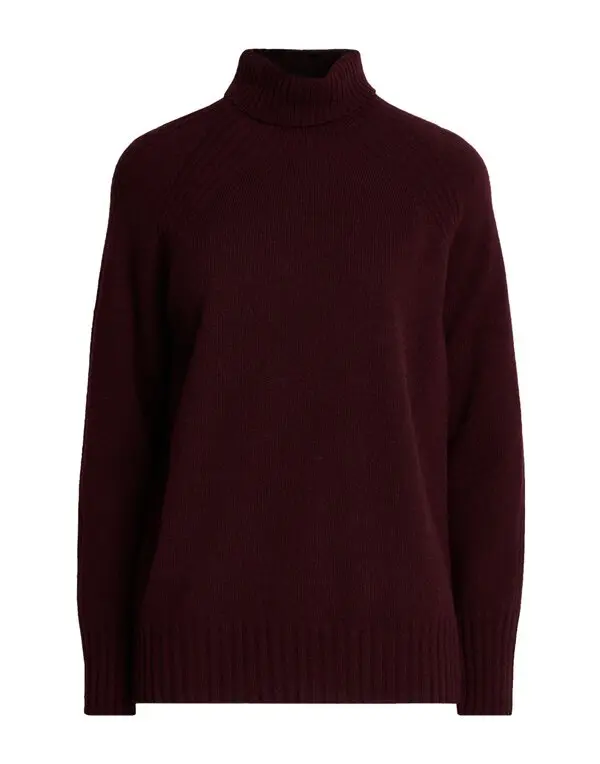 TWINSET Turtleneck Burgundy Size Wool, Cashmere