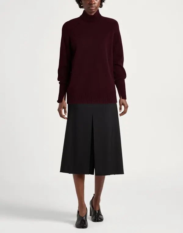 TWINSET Turtleneck Burgundy Size Wool, Cashmere